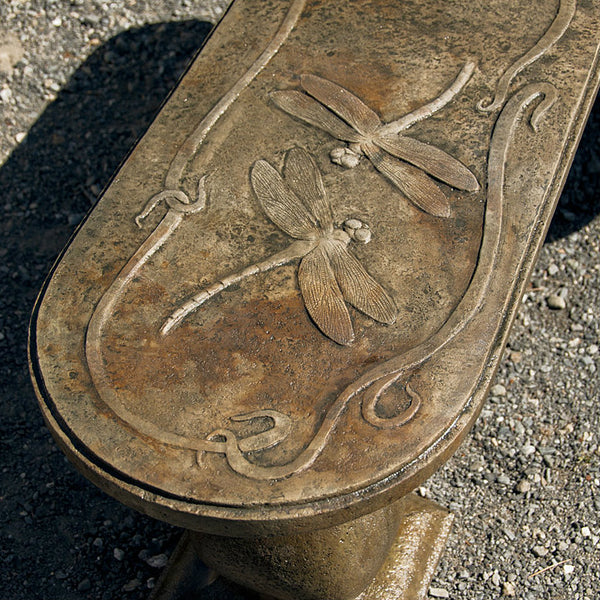 Dragonfly Bench - Straight – Cast Artifacts - Uniquely Terrific Garden Art