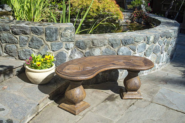 Trophy Fish Bench - Curved – Cast Artifacts - Uniquely Terrific Garden Art